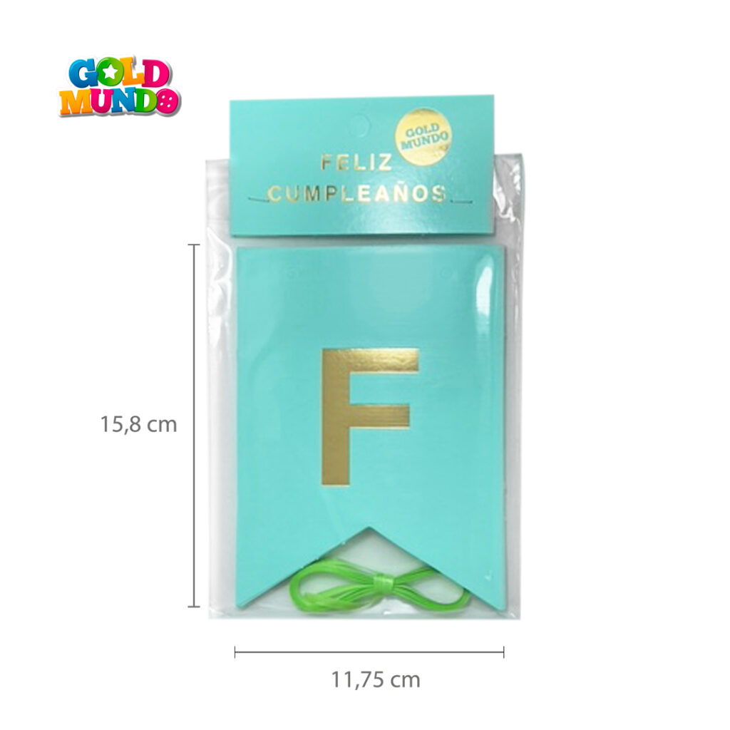 Banderin Party Aguamarina Pastel x1 – Goldmundo