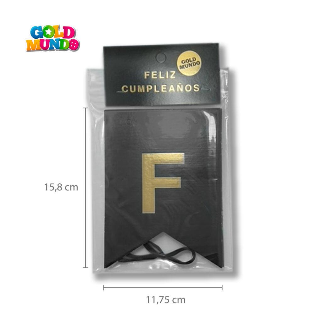 Banderin Party Negro x1 – Goldmundo